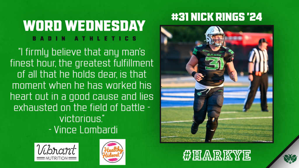 Word Wednesday- Nick Rings - Badin Athletics